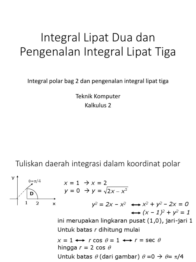 (Sub Pokok Bahasan 14) Integral Polar Bag 2 Dan Pengenalan Integral Lipat Tiga | PDF | Metode ...