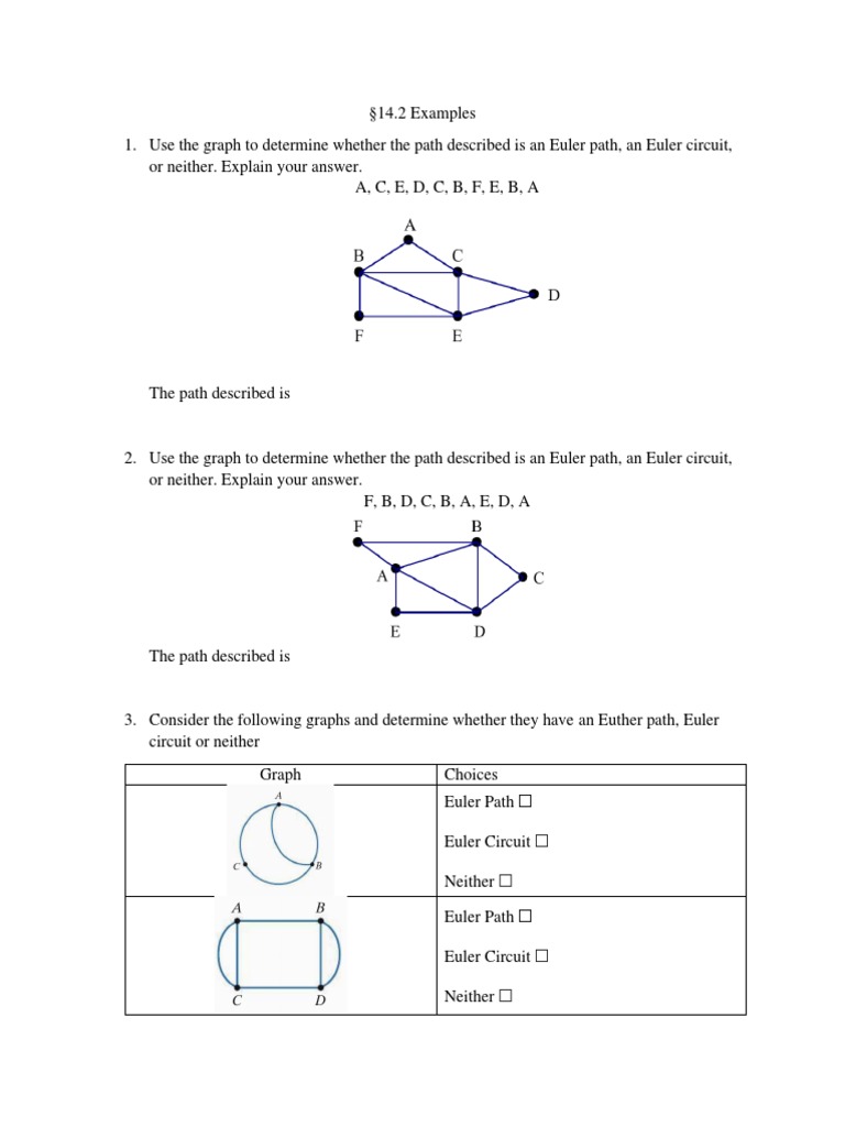 Euler Circuit/Path Examples | PDF | Algorithms | Teaching Mathematics