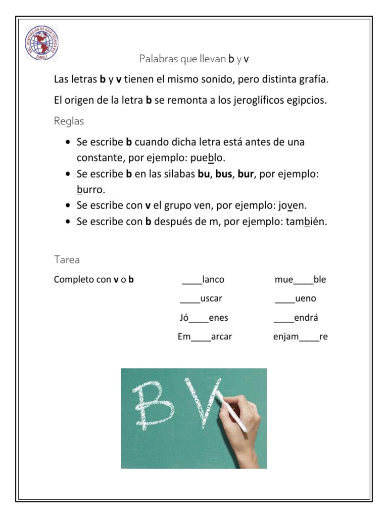 Palabras Que Llevan B y V | PDF | Artes del lenguaje y disciplina ...