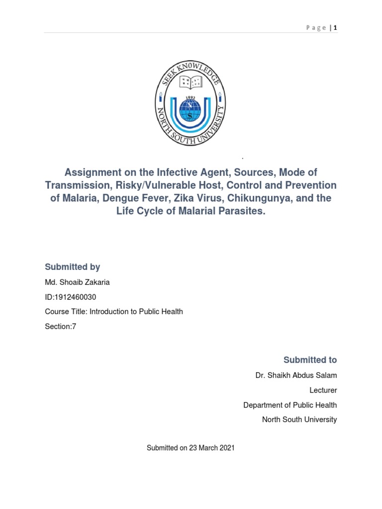 PBH Assignment-1 | PDF | Zika Fever | Malaria