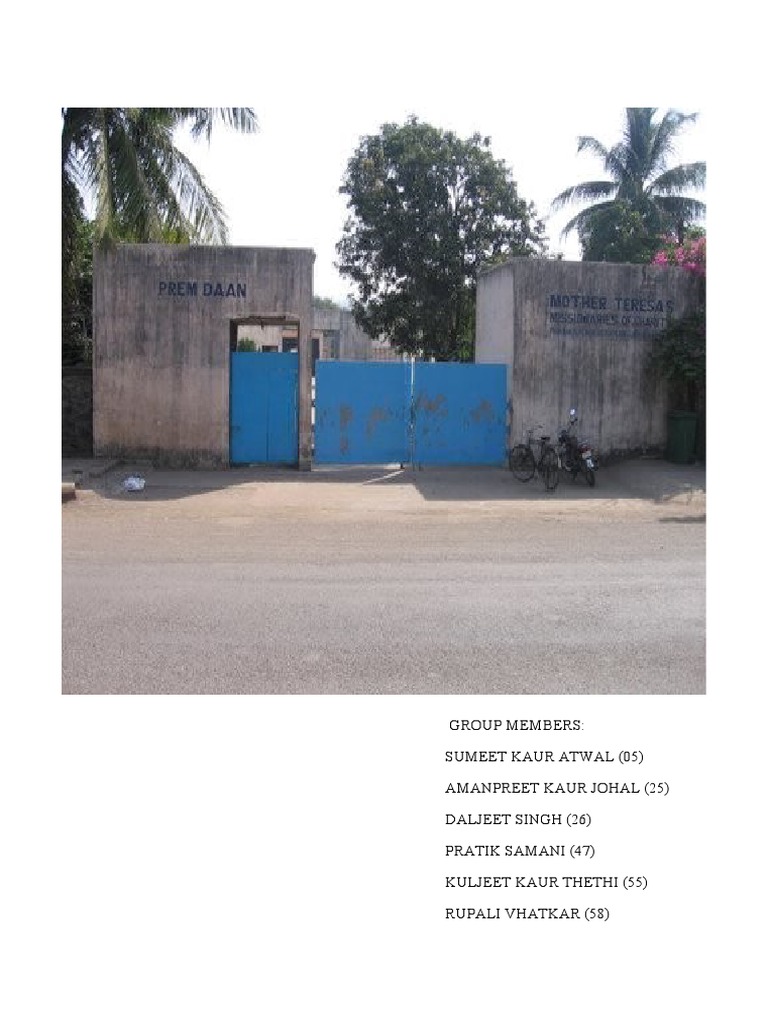 Group Project Report on Prem Daan Missionary (NGO): Providing Shelter ...