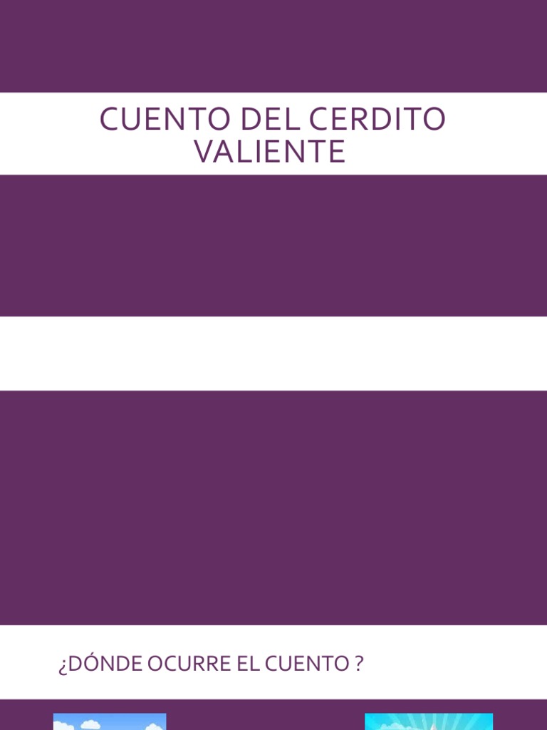 Cuento Del Cerdito Valiente Pdf