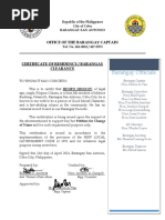 Barangay Certificate of Residency Template | PDF