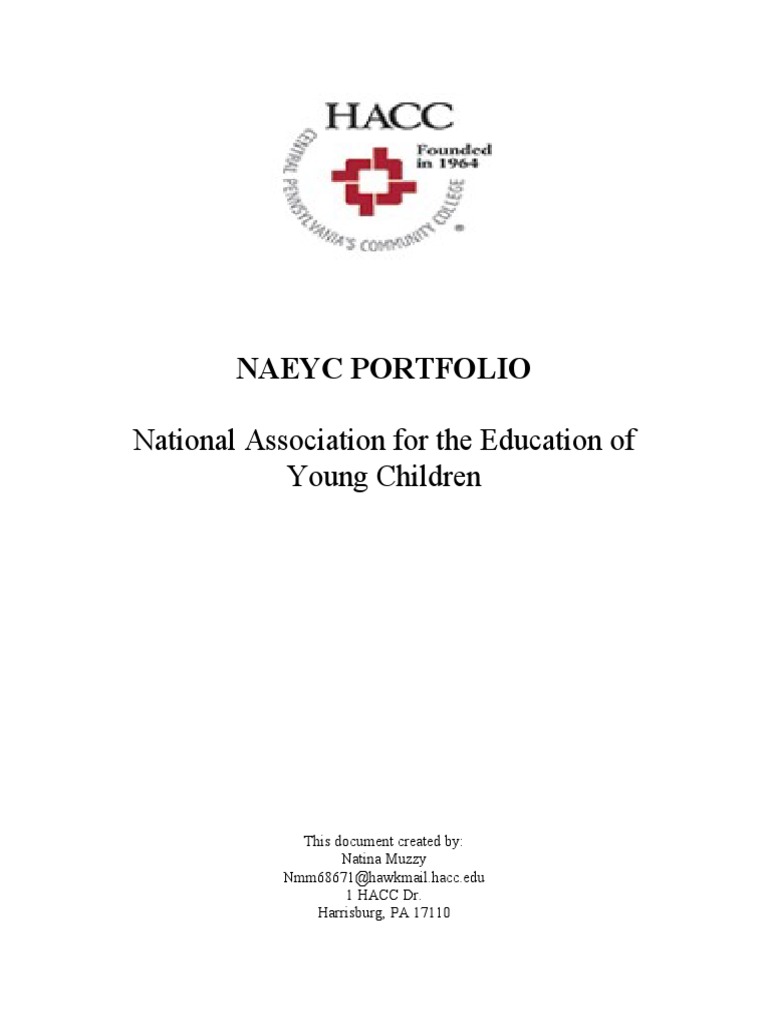 NAEYC Portfolio for Early Childhood Education | PDF | Early Childhood Education | Educational ...