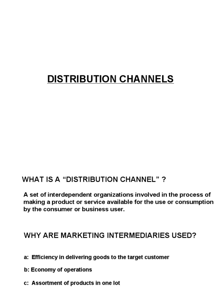 Distribution Channels | PDF | Pricing | Marketing