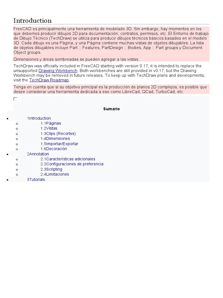 Introduction Freecad 0 18 Pdf Espacio Informática