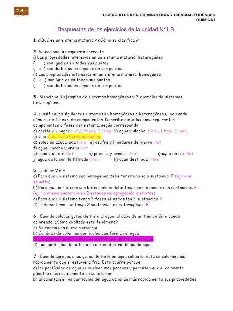 Respuestas U1B | PDF | Mezcla | Coloide