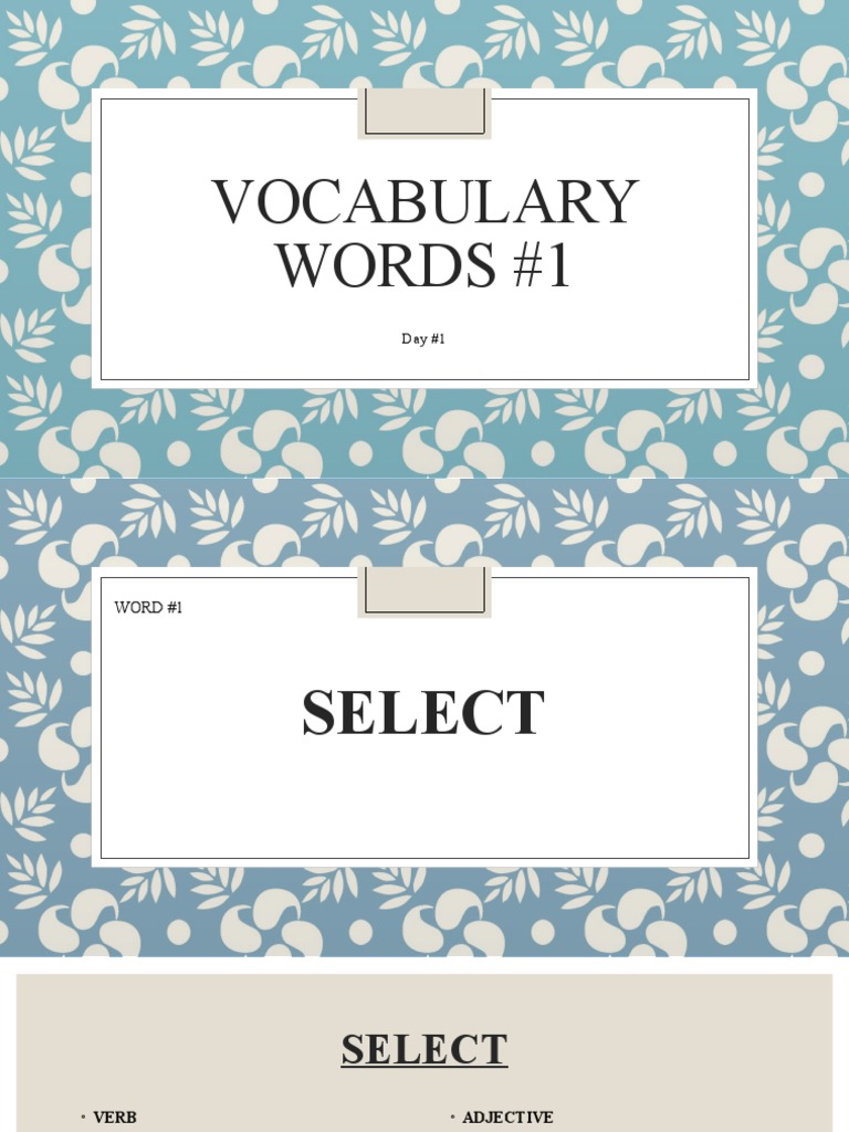 Vocabulary Words 1 | PDF | Noun | Word