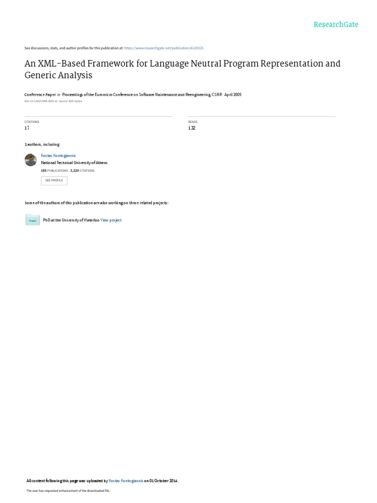 Xml Framework For Language Neutral Representation Pdf Xml Class Computer Programming