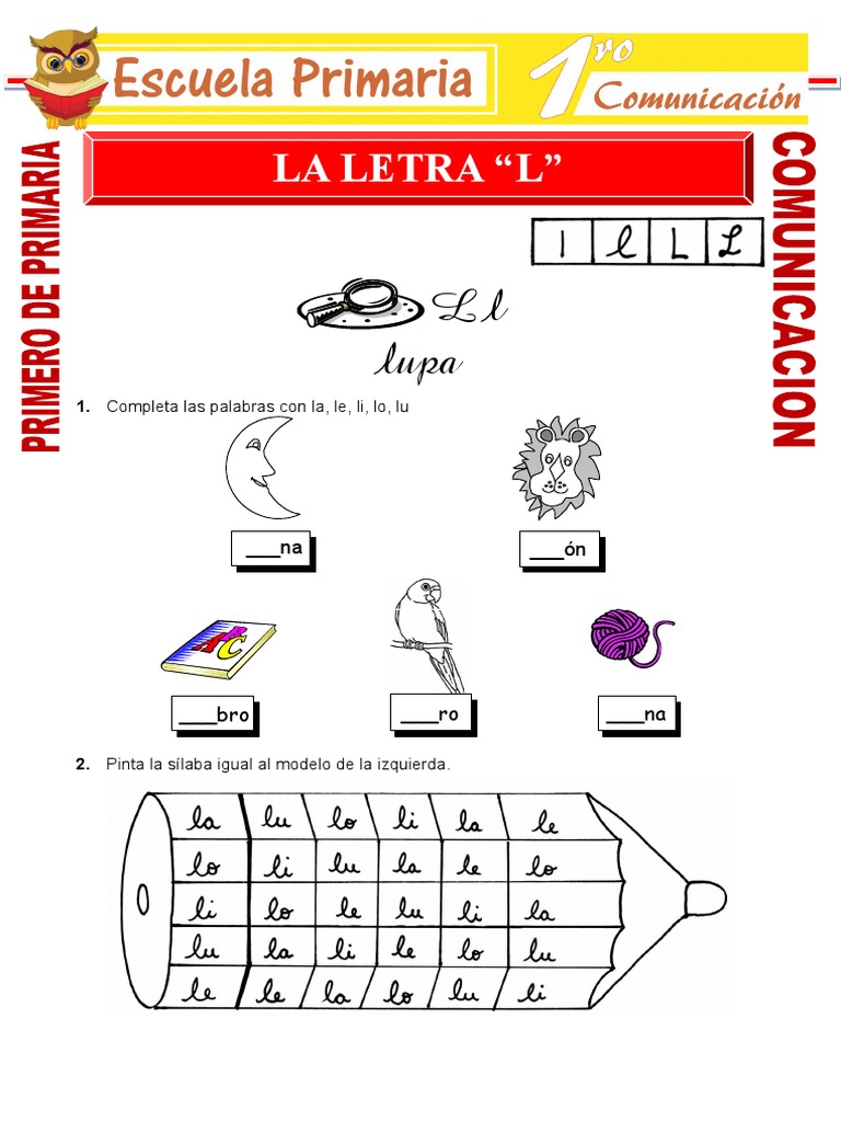 Actividades con la letra L para primer grado | PDF
