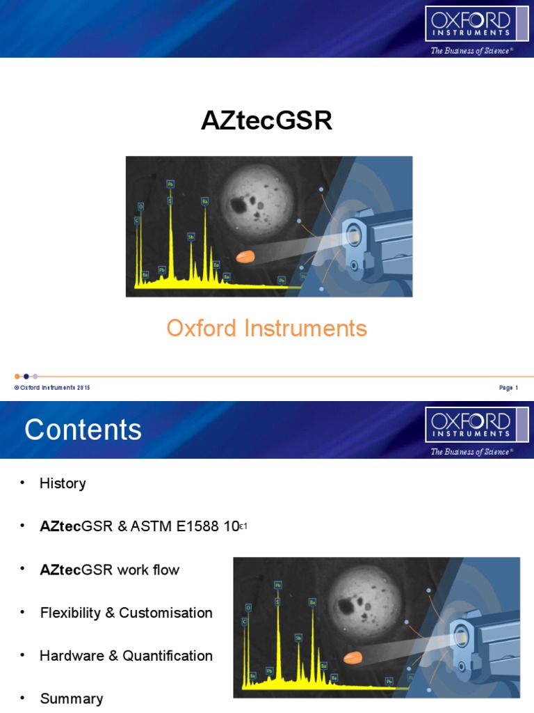 AN-AZtec GSR Presentation | PDF | Energy Dispersive X Ray Spectroscopy ...