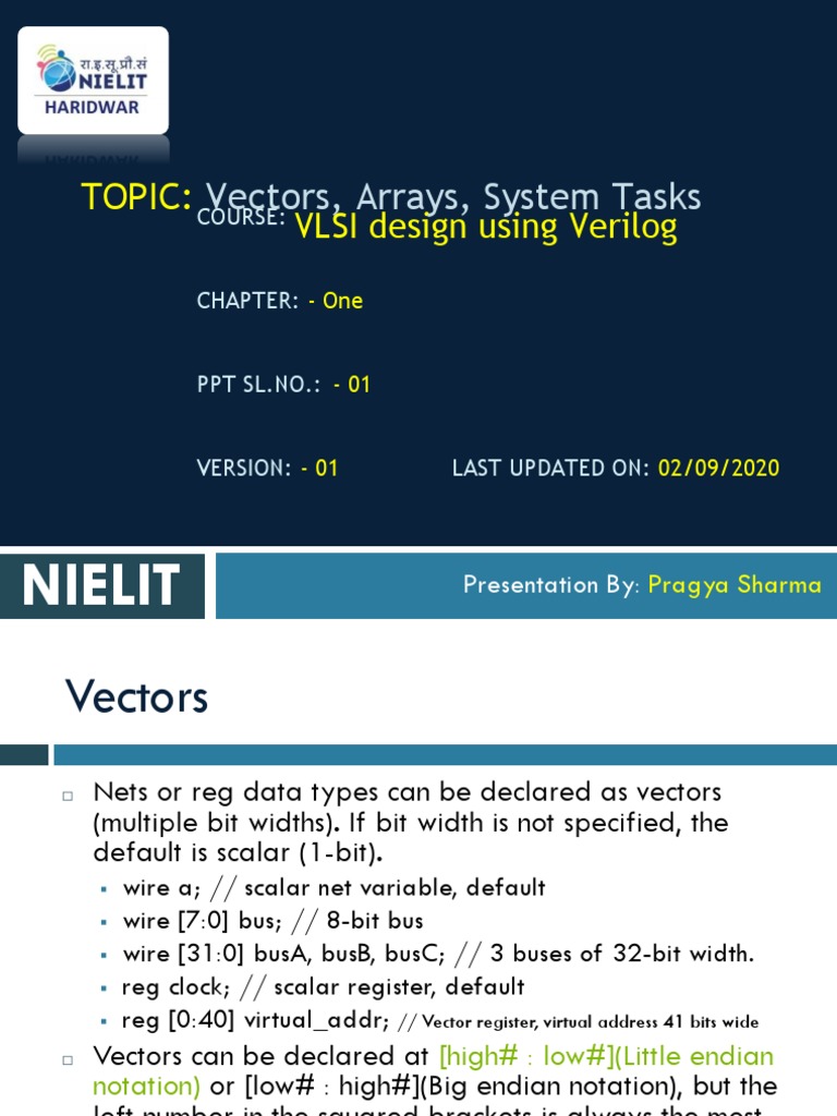 Vectors, Arrays, System Tasks: Topic | PDF | Array Data Structure ...
