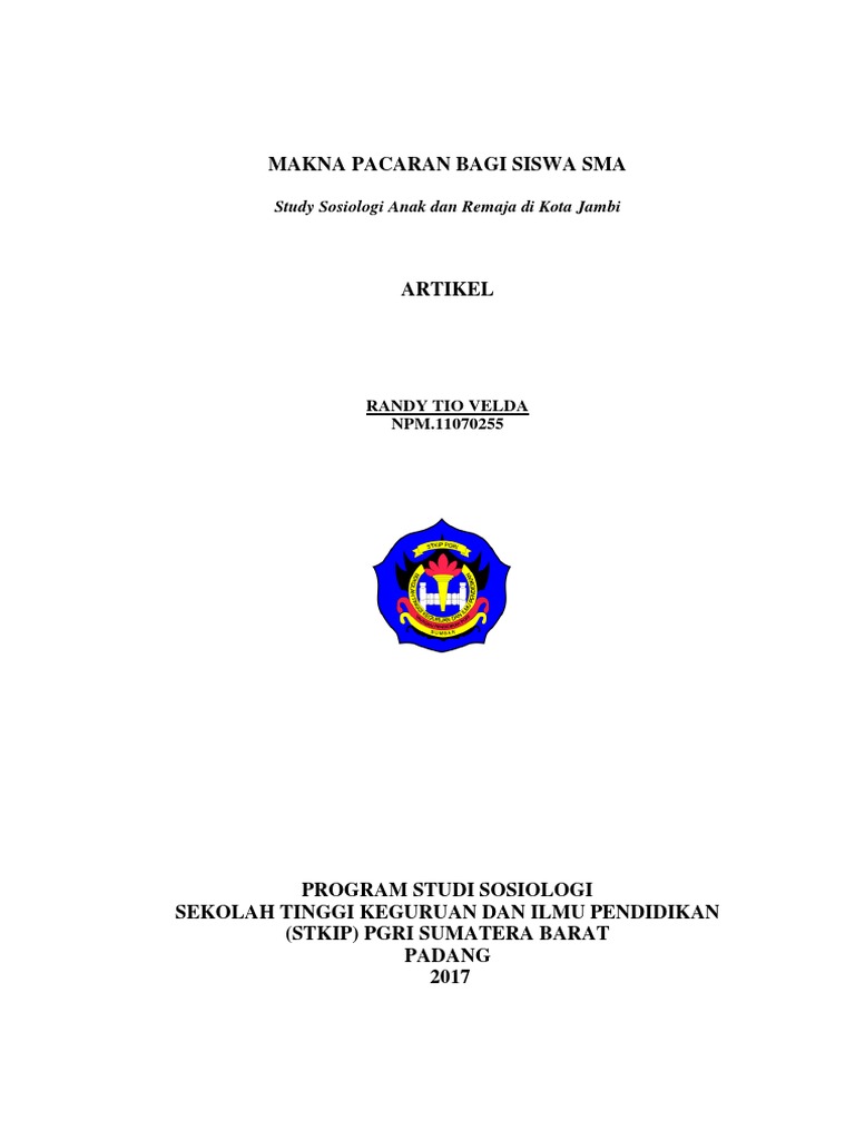 Makna Pacaran Bagi Siswa Sma: Study Sosiologi Anak Dan Remaja Di Kota ...