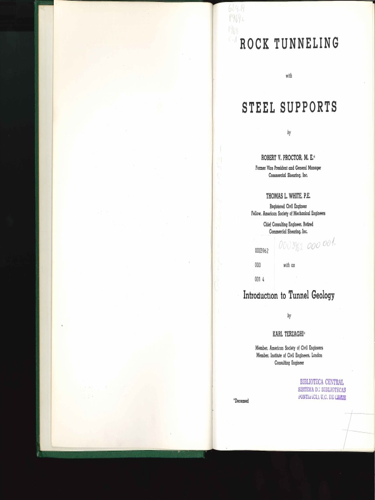 Proctor & White - Rock Tunneling With Steel Supports | PDF