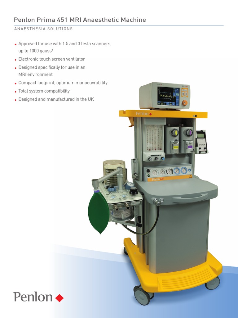 Penlon Prima 451 MRI Anaesthetic Machine: Anaesthesia Solutions | PDF ...
