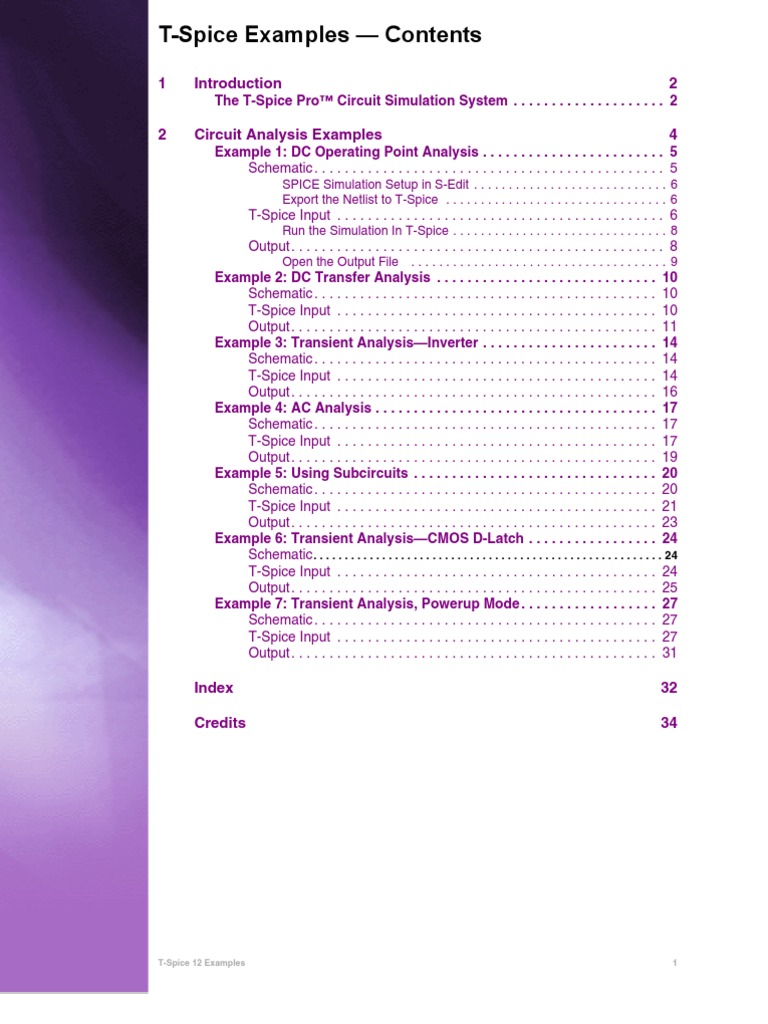 T-Spice Examples | PDF | Spice | Mosfet