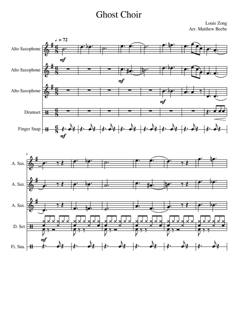Ghost Choir Sax Sheet Music | PDF | Reed Aerophones | Performing Arts