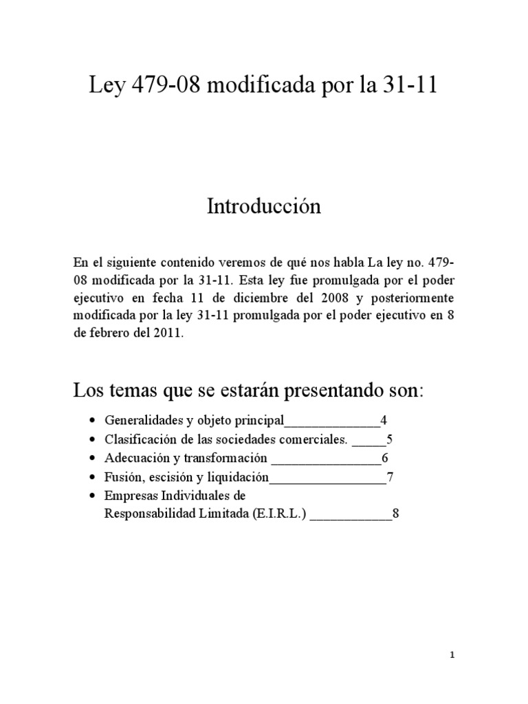 Ley General de Las Sociedades Comerciales | PDF | Sociedad de ...