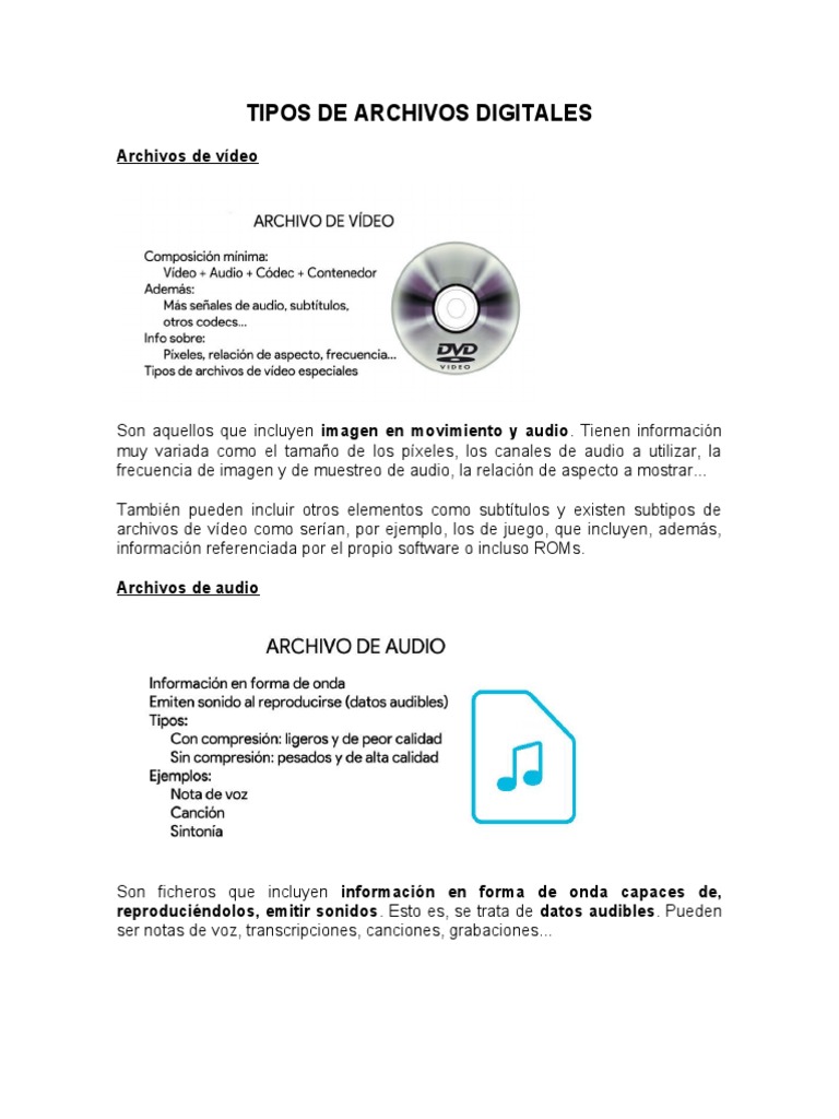 Tipos de Archivos Digitales | PDF