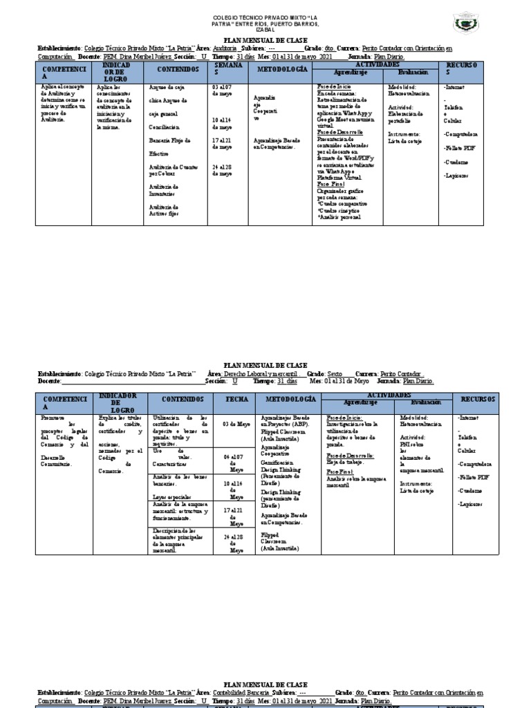 6to. Perito Contador Con Orientación en Computación | PDF | Contabilidad | Guatemala