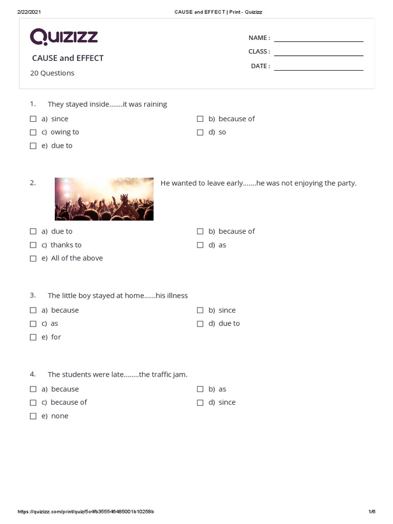 (Template) CAUSE and EFFECT - Exercises | PDF