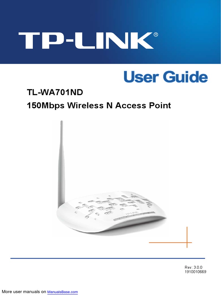 TP-Link Network Router TL-WA701ND | PDF | Wireless Access Point | Wi Fi