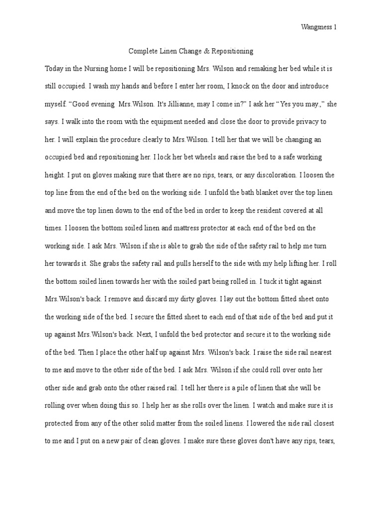 Complete Linen Change & Repositioning | Bed | Clothing