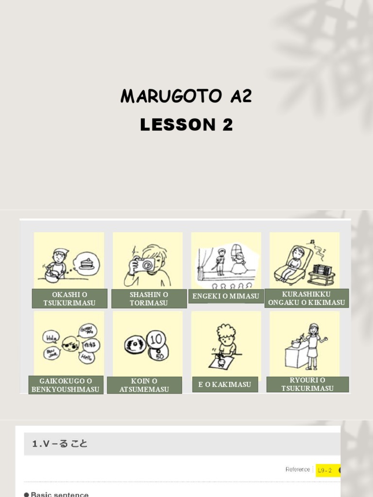 MARUGOTO A2 Lesson2 | PDF