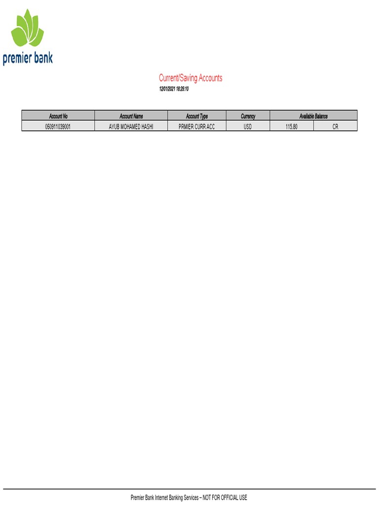 Premier Bank Internet Banking Overview | PDF