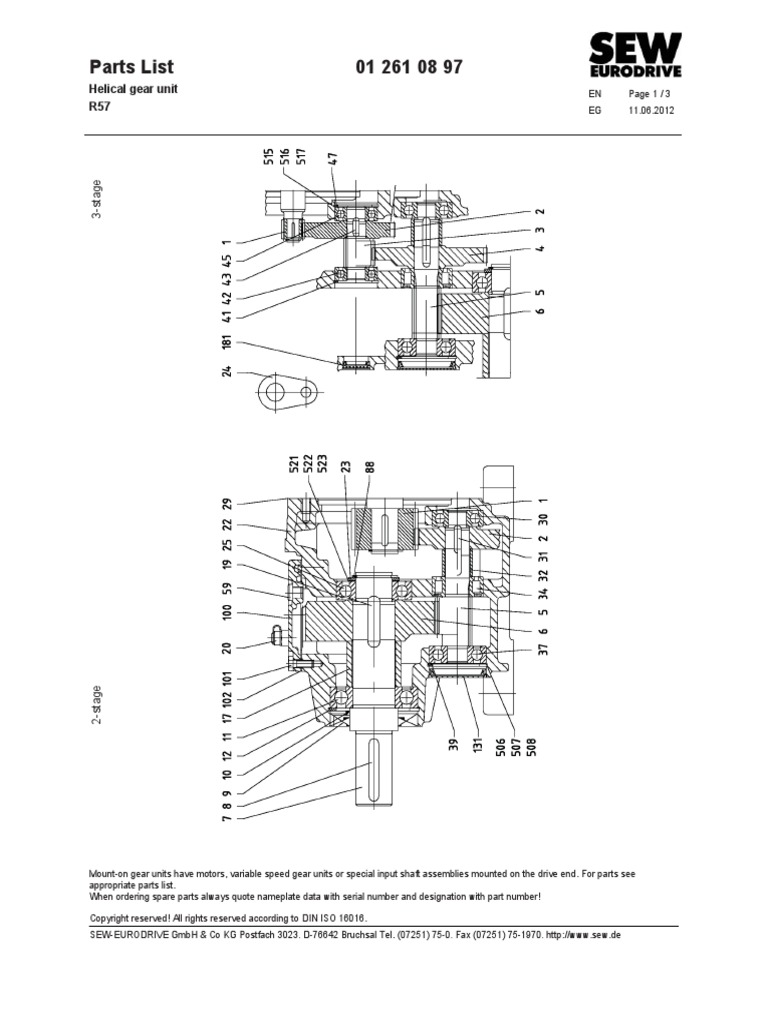 Sew Eurodrive R57 | PDF | Gear | Equipment