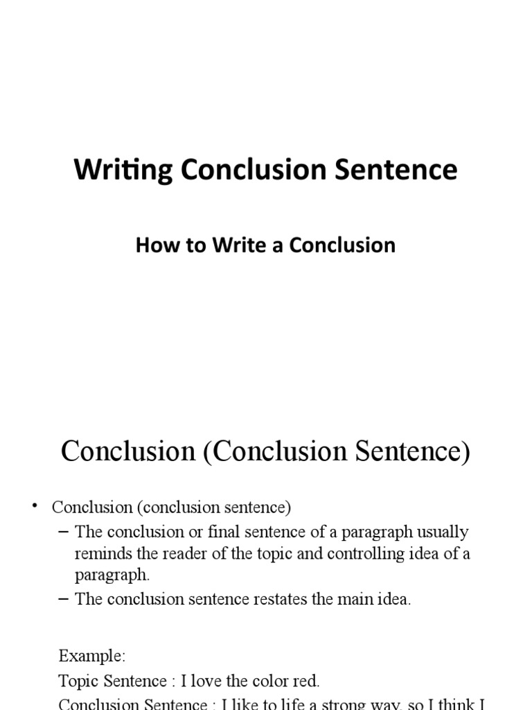 How to Craft Effective Conclusion Sentences | PDF | Sentence ...