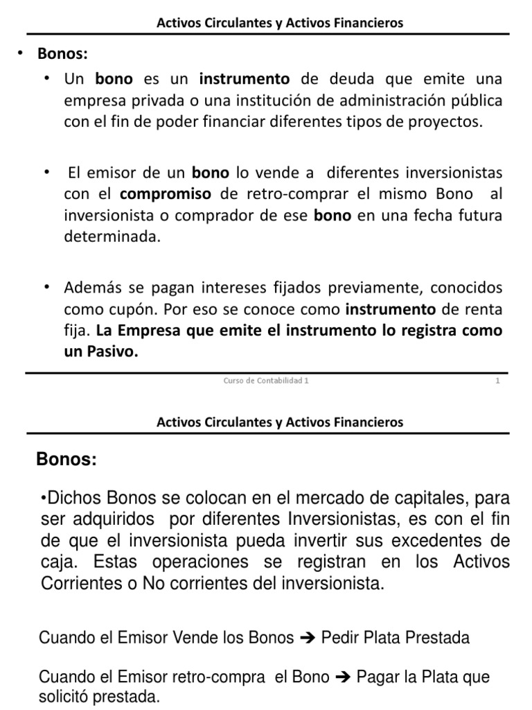 Curso de Bonos y Activos Financieros | PDF | Interés | Bonos (Finanzas)