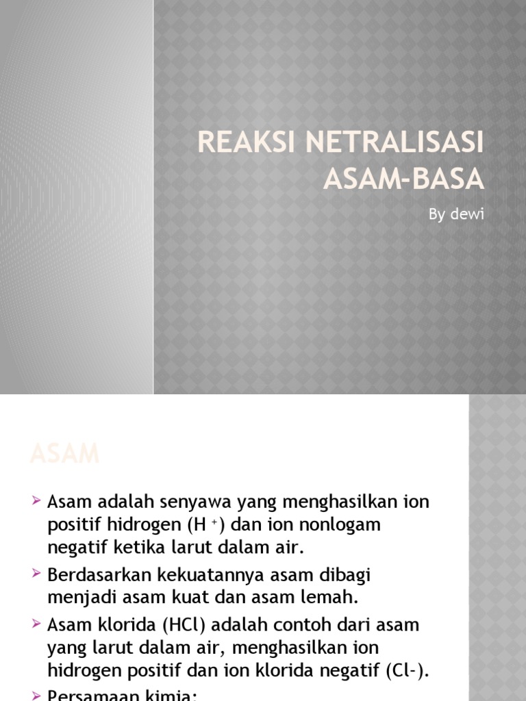 Reaksi Netralisasi Asam-Basa | PDF