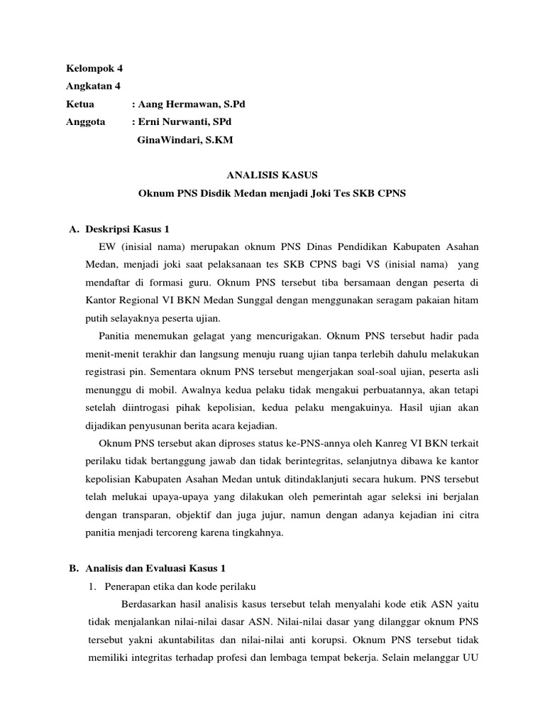 Analisis Kasus Kelompok | PDF