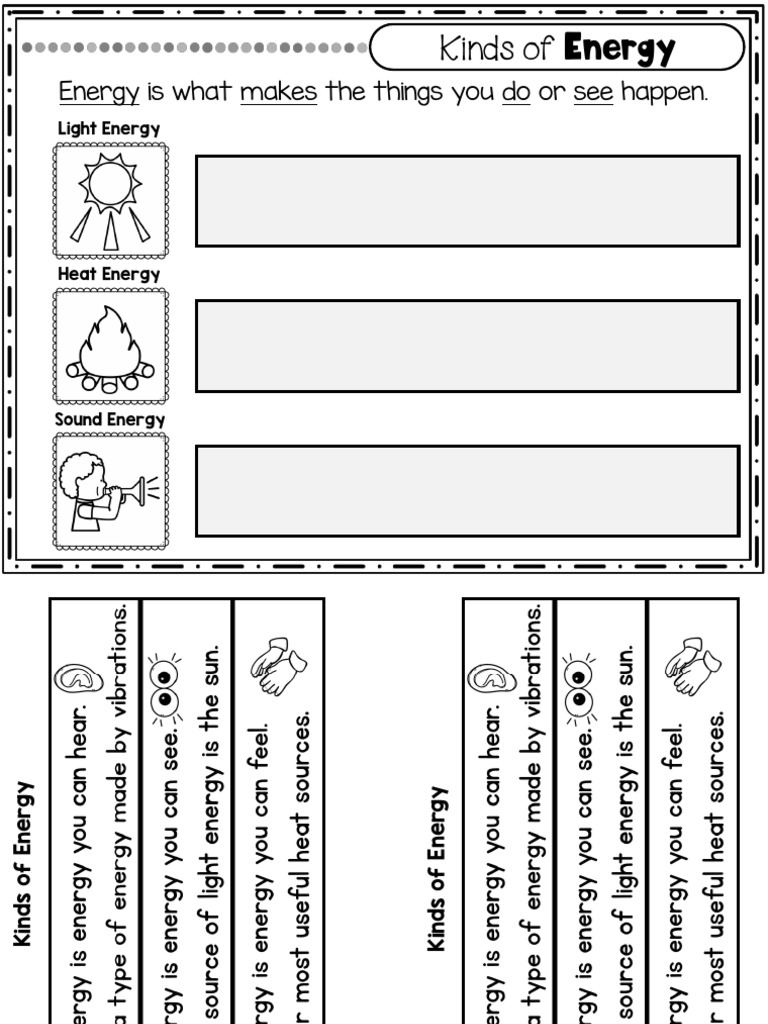 Kinds of Energy Cut and Paste