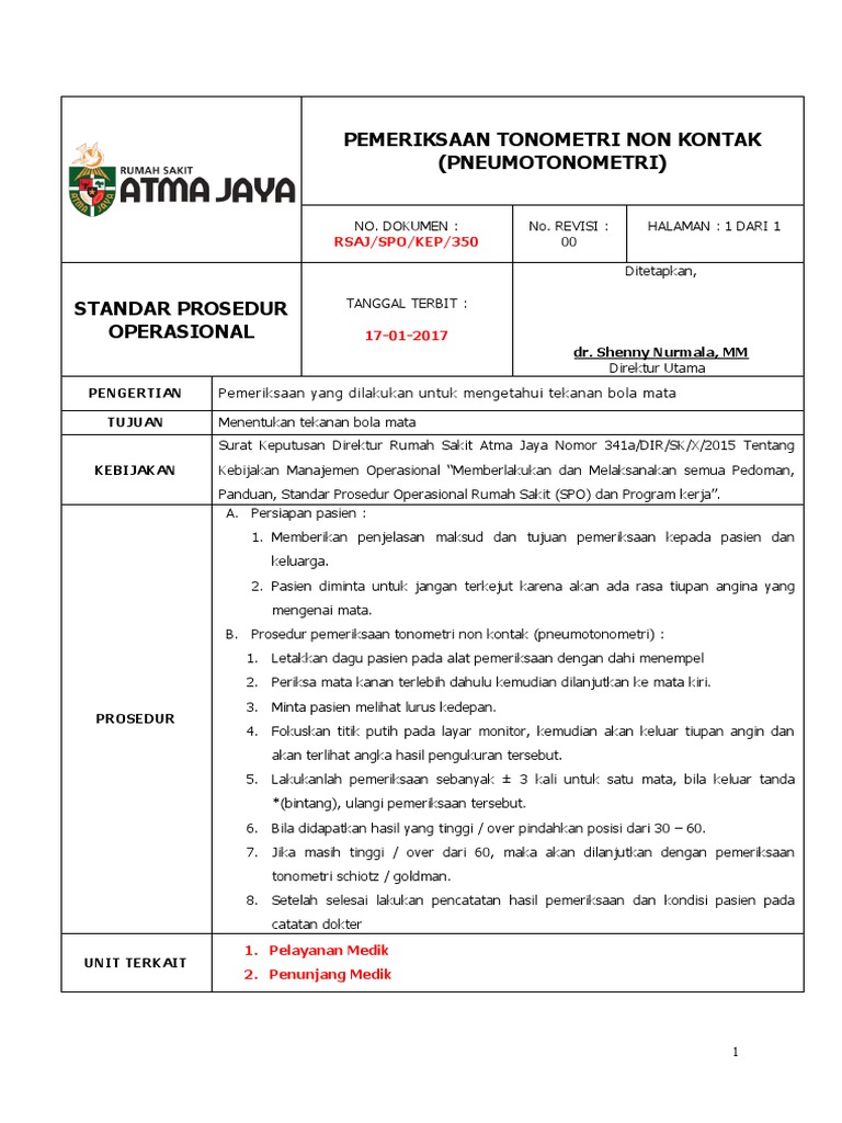 SPO Tonometri Non Kontak (Pneuomotonometri) | PDF