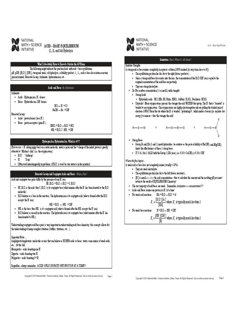 Ap Chem Unit 8 Review Packet | PDF | Buffer Solution | Acid
