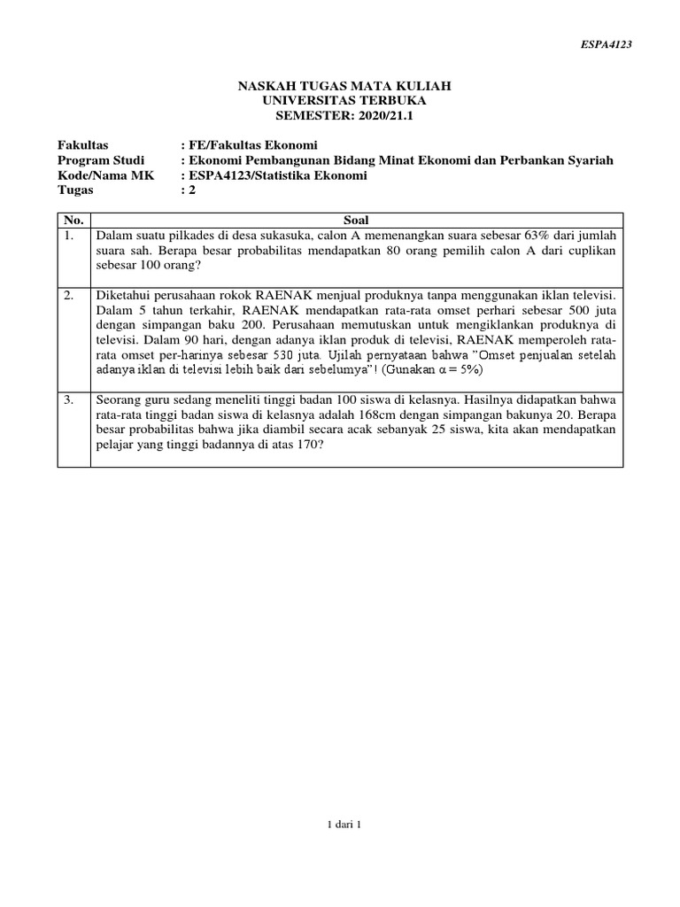 Naskah Espa4123 Tugas2 | PDF
