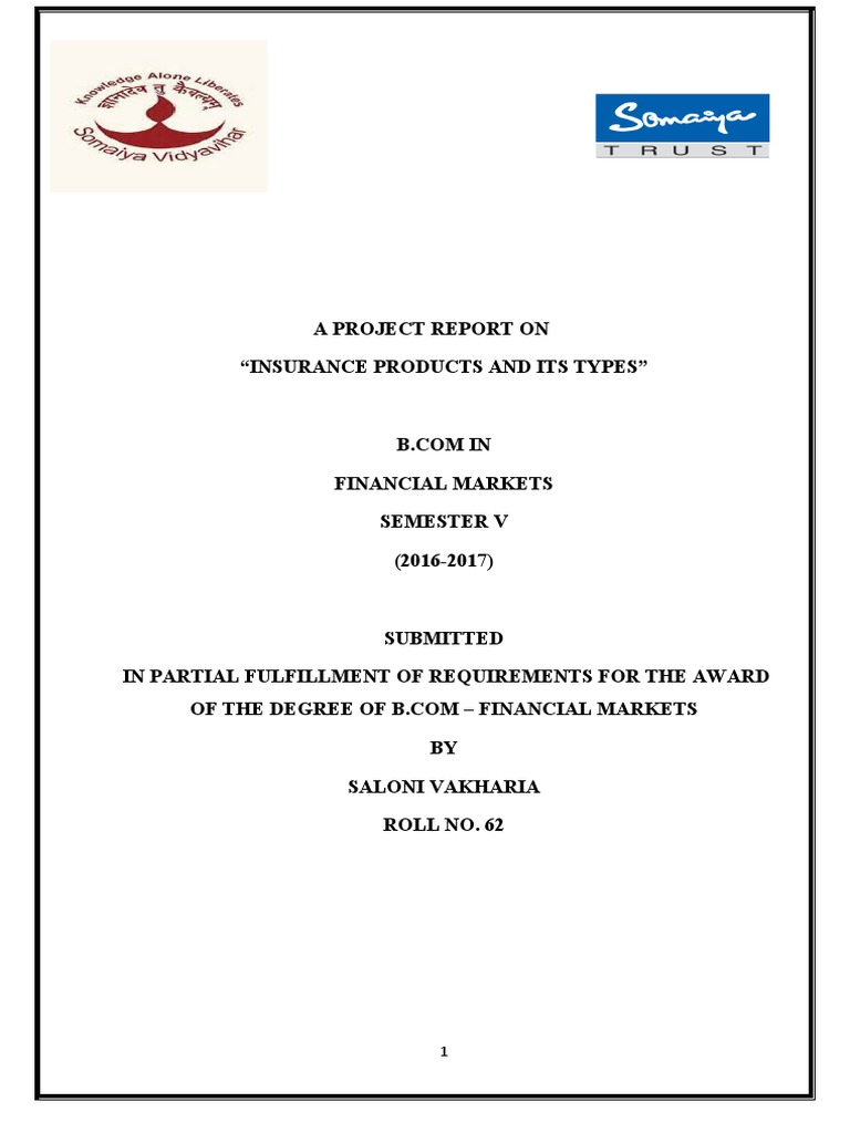 Project On Insurance Product | PDF | Insurance Policy | Insurance