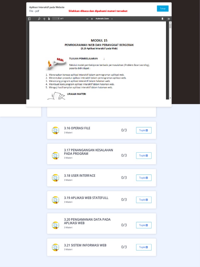 Aplikasi Interaktif Pada Website | PDF