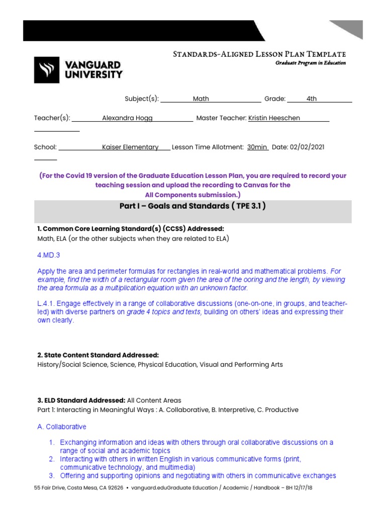 Ast Lesson Plan 2 Math - 2 | PDF | Lesson Plan | Teachers
