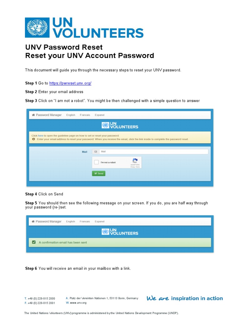 HOW To Reset Your UNV Account Password | PDF | United Nations ...