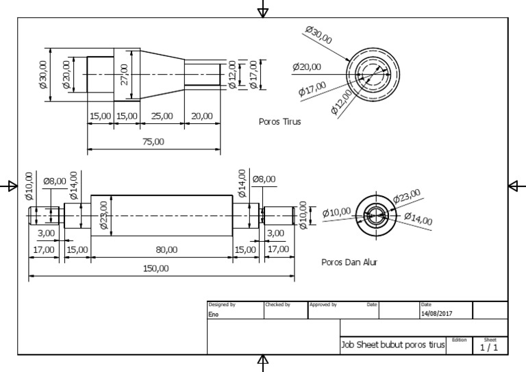 Job Sheet Bubut Poros Tirus | PDF