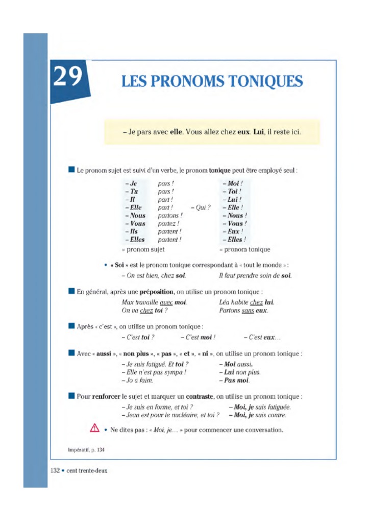 Pronoms Toniques | PDF