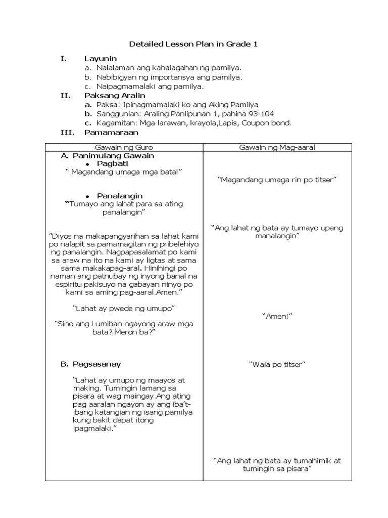 Detailed Lesson Plan AP-1 | PDF