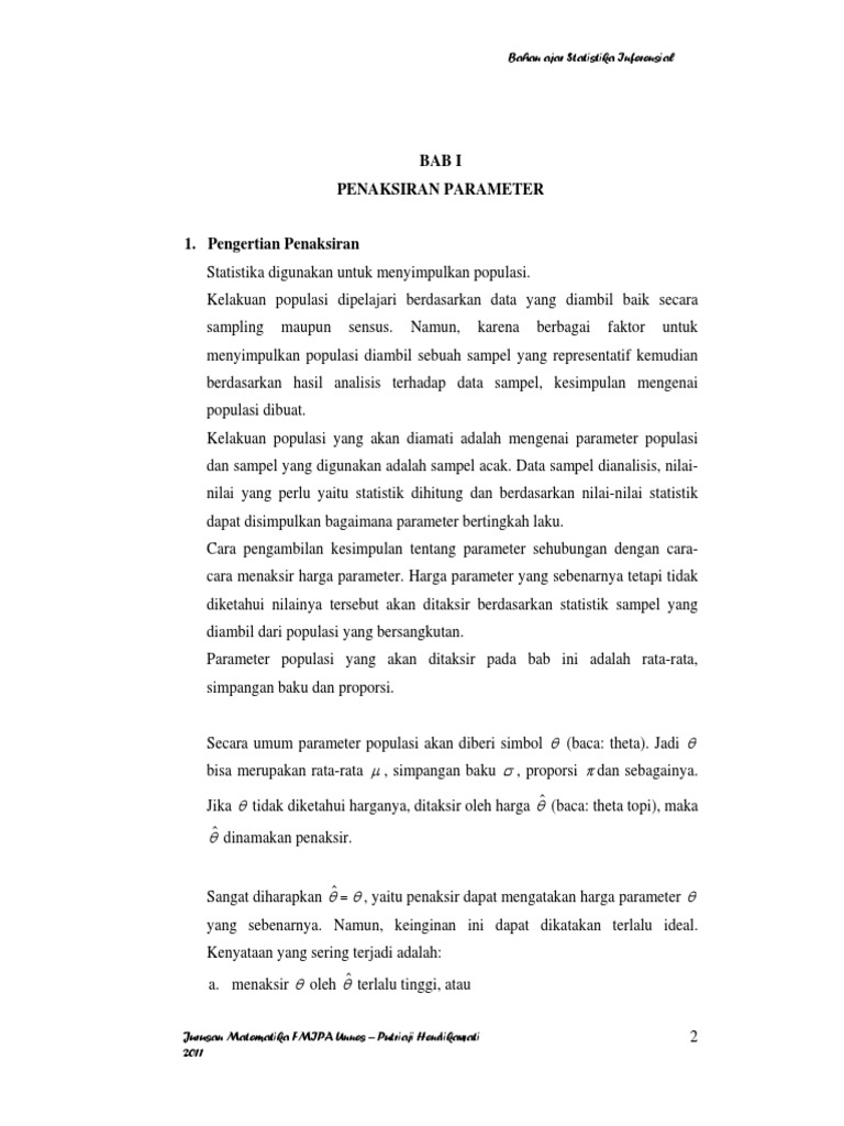 Penaksiran Parameter | PDF