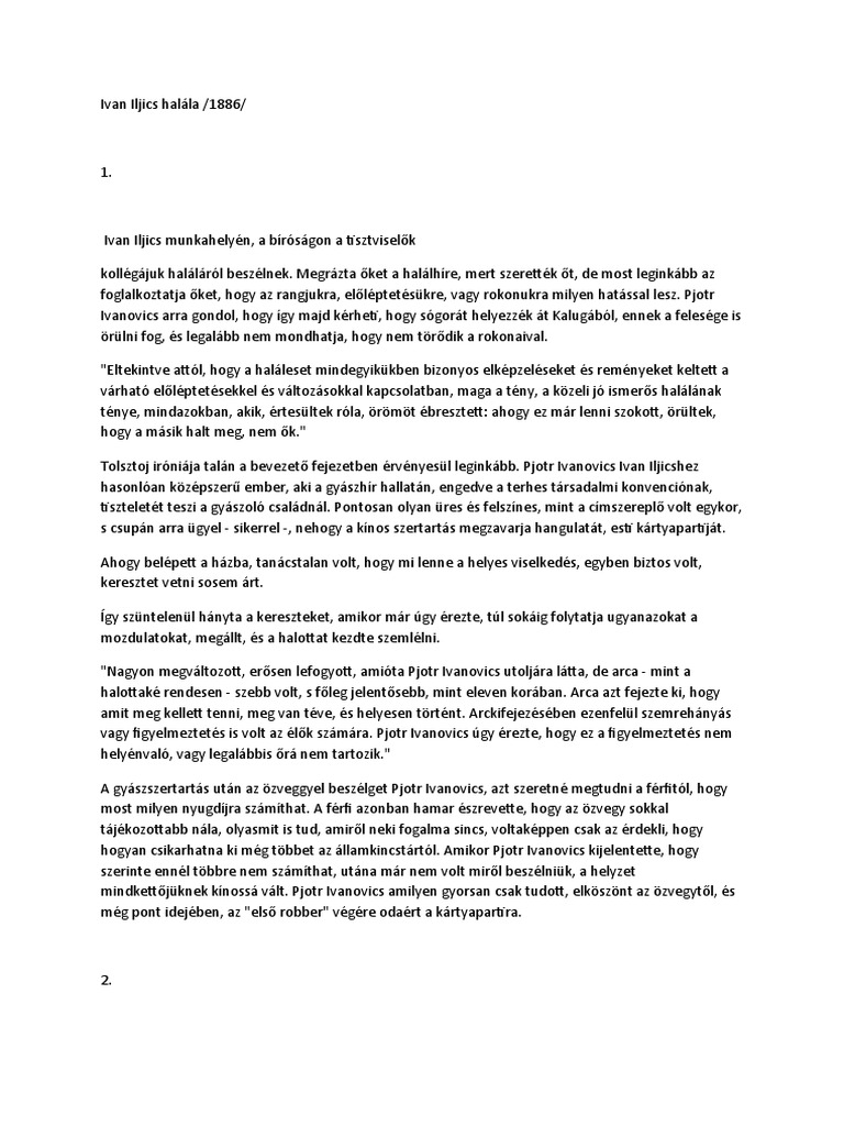 Ivan Iljics Halála | PDF