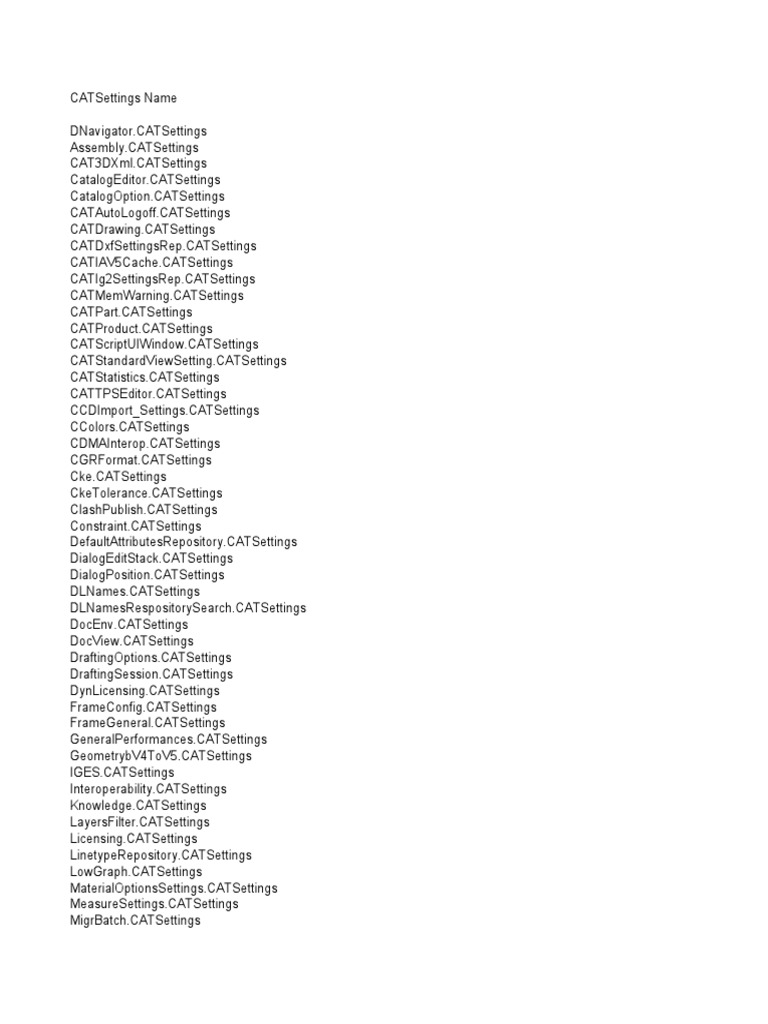 Short CATSettings Explanation | PDF | Graphical User Interfaces ...