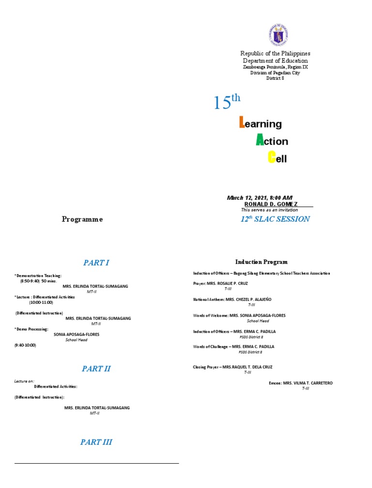 March 12 LAC COver | PDF | Education Theory | Communication