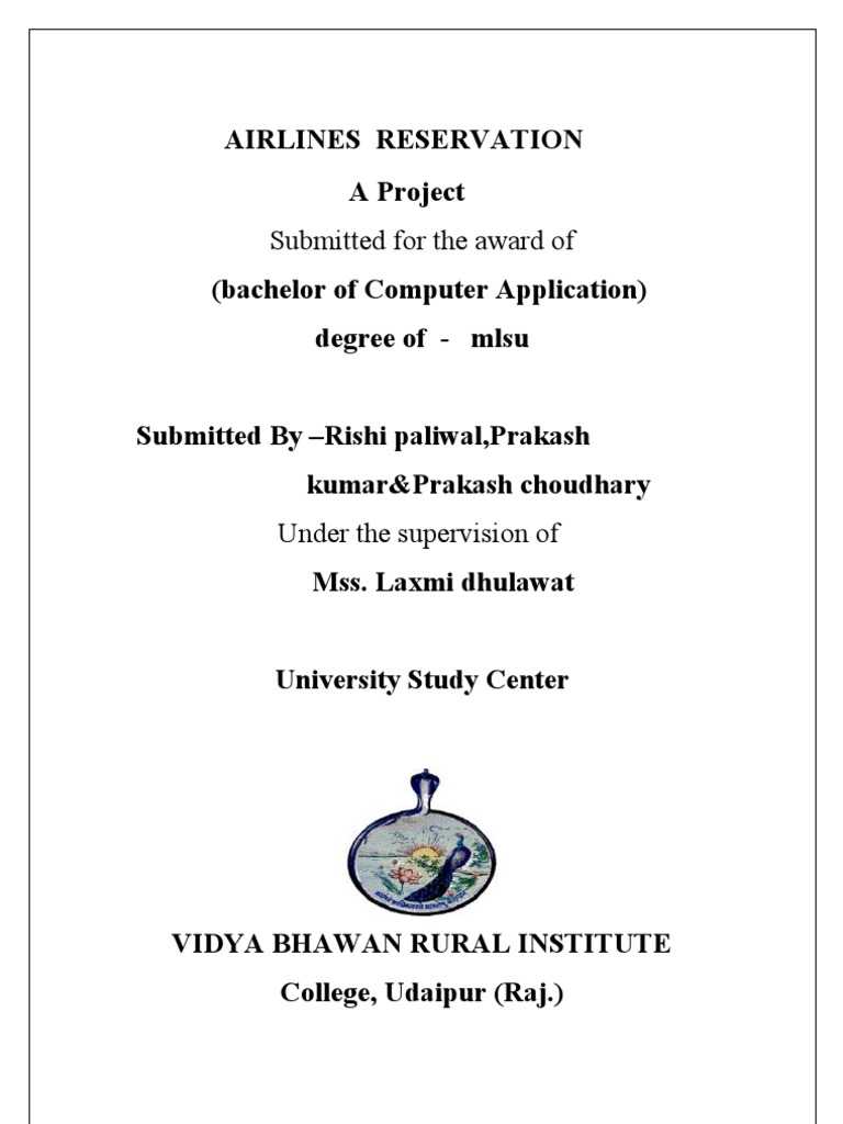 Air Line Reservation Project Report | PDF | Software Testing ...